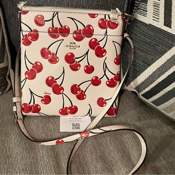 Coach | Bags | Coach Cherry Print Kitt Messenger Crossbody | Poshmark